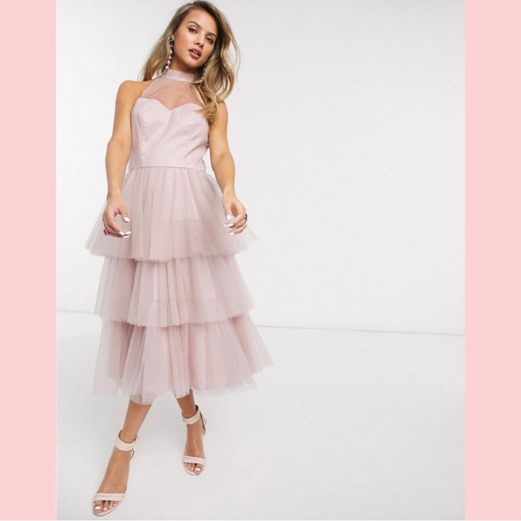 Chi Chi London | Dresses | Chi Chi London Tulle Tiered Midi Dress ...